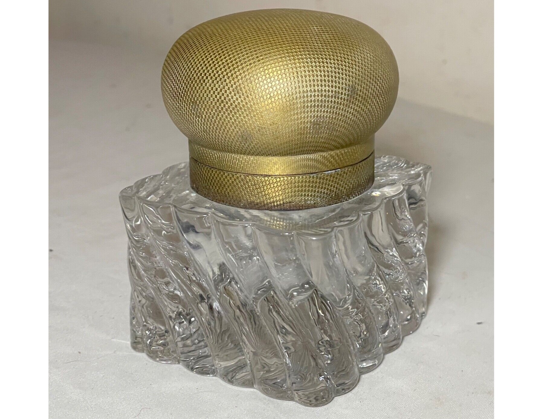 Swirled Glass Inkwell with Brass Dome Lid – The Society of Inkwell ...