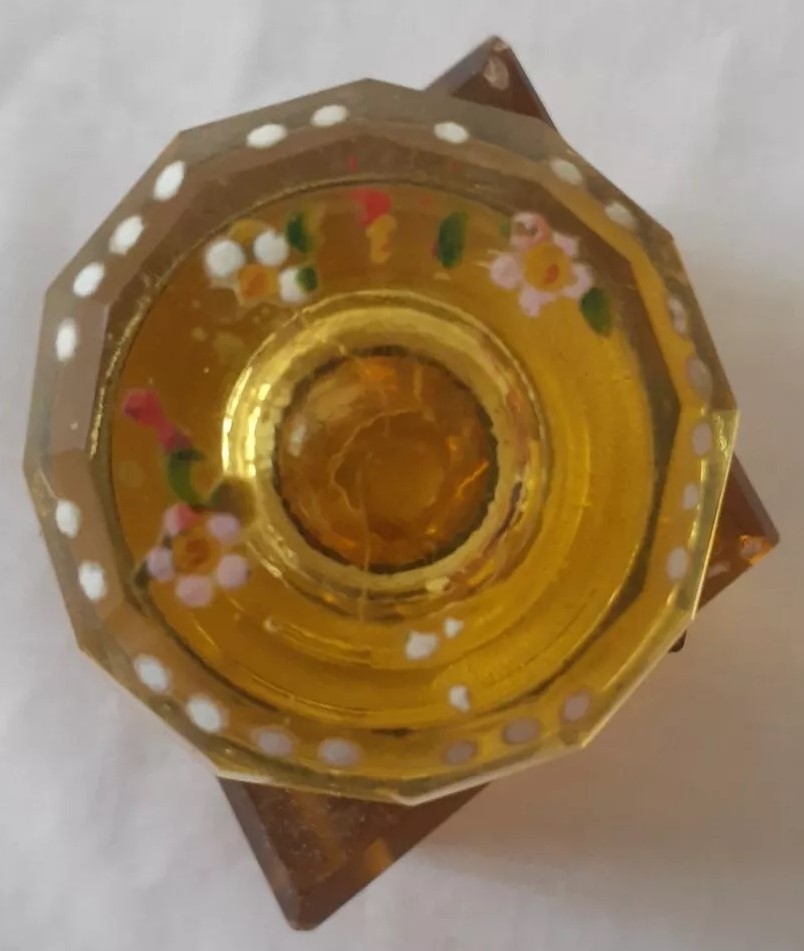 Amber Cut Glass Diamond-Shaped Inkwell – The Society of Inkwell ...