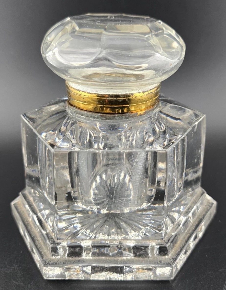 Faceted Glass Inkwell with Star-Cut Base – The Society of Inkwell ...