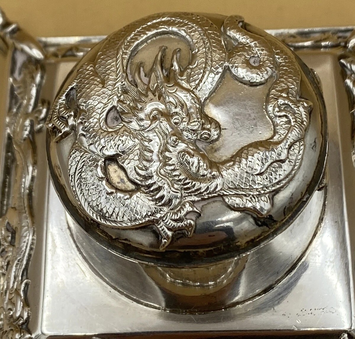 Chinese Export Silver Dragon Inkstand – The Society of Inkwell ...