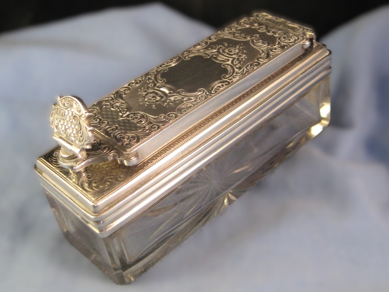 Sterling Silver & Cut Glass “Lock-Down” Traveling Inkwell – The Society ...
