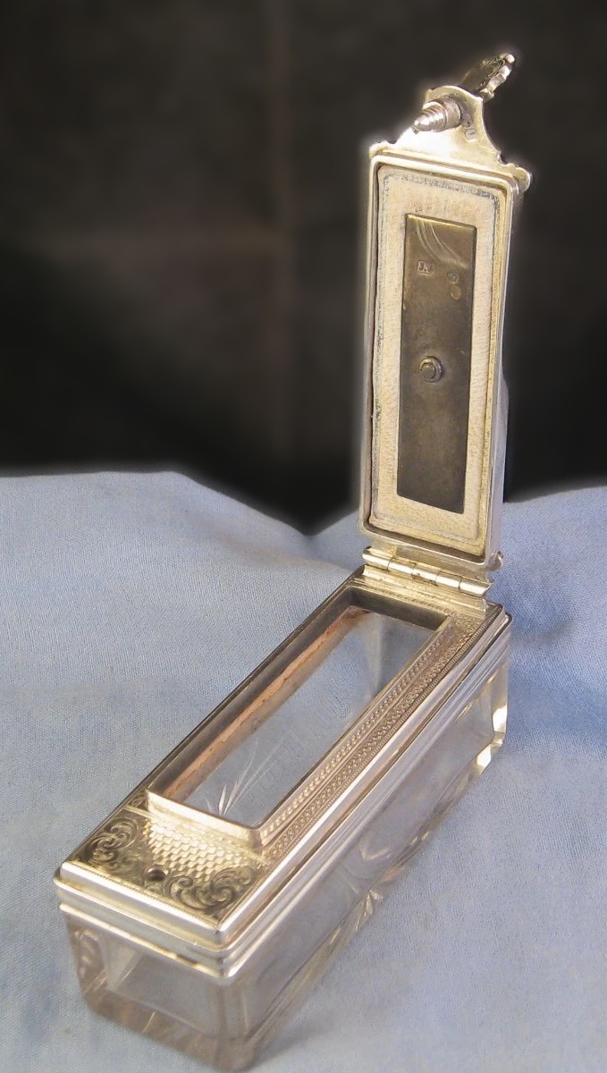 Sterling Silver & Cut Glass “Lock-Down” Traveling Inkwell – The Society ...